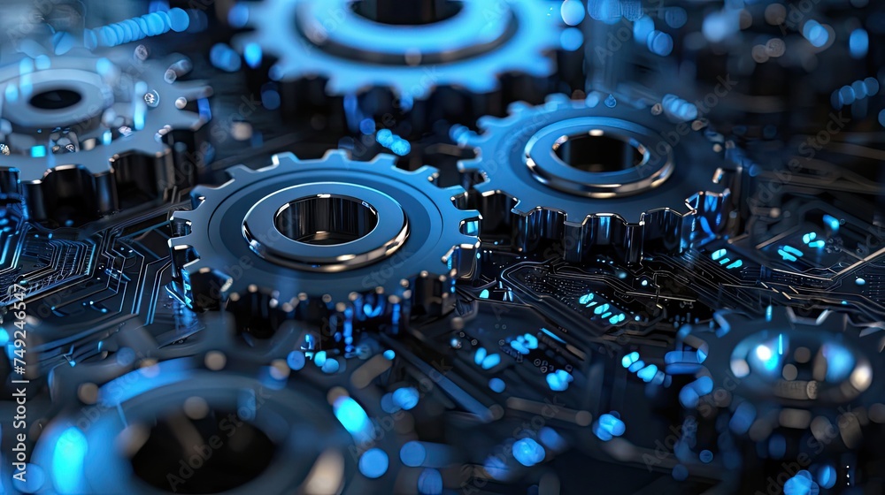 Embody the futuristic nature of technology evolution with an image that ...