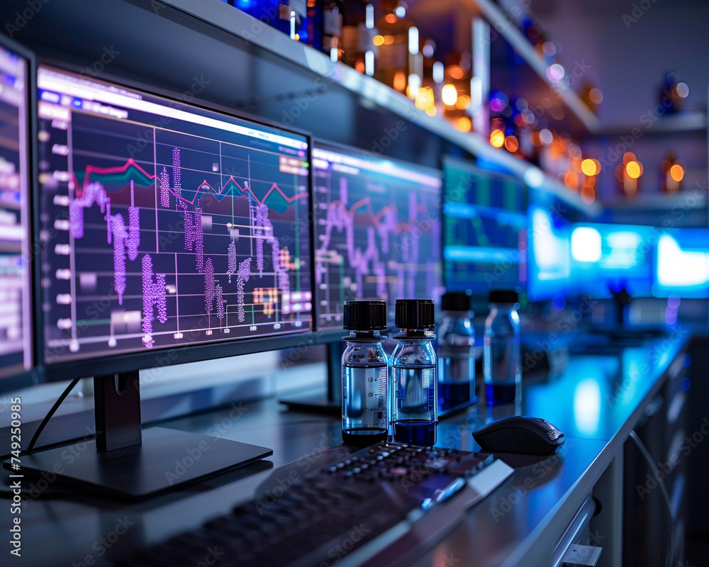 Dynamic lab setting showcasing the seamless fusion of blockchain ...