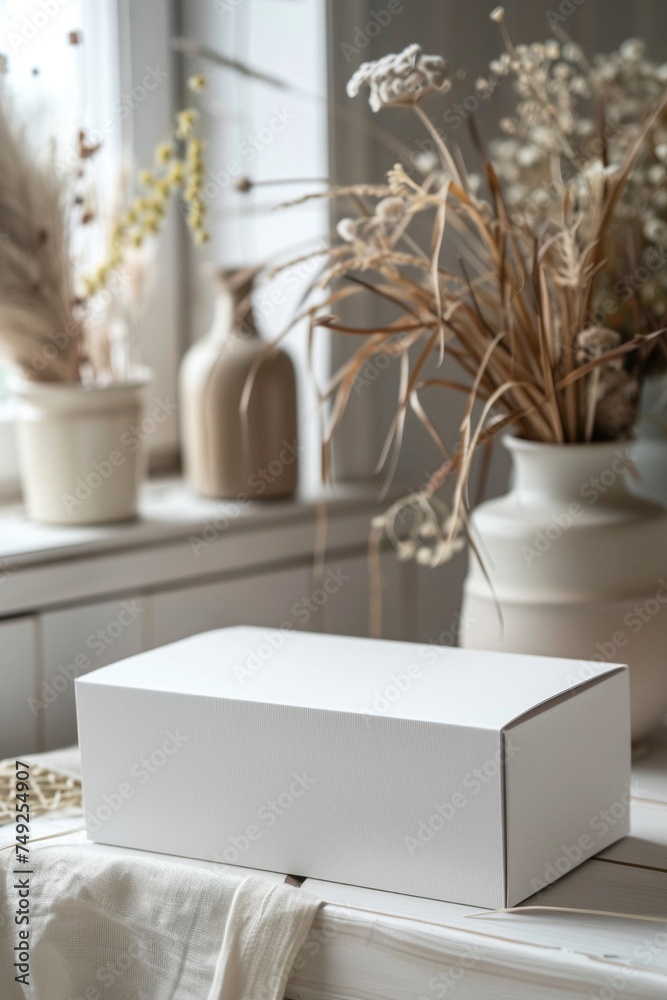 Sleek Packaging Presentation: High Fidelity Mockup of Rectangular White ...