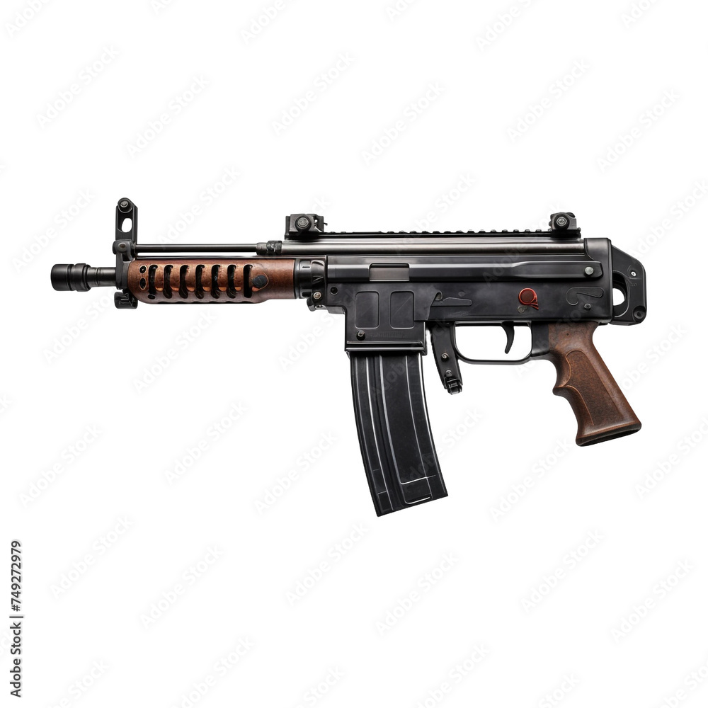 Submachine gun isolated on transparent background Stock Photo | Adobe Stock