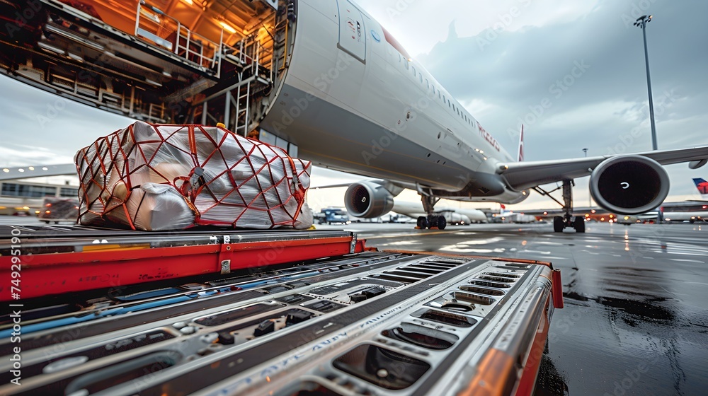 Loading luggage onto an air cargo freighter at the airport: A crucial ...