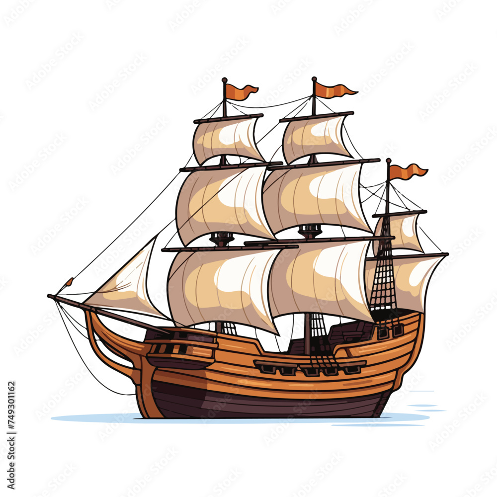 Mayflower ship icon. Clipart image isolated on white Stock Vector ...