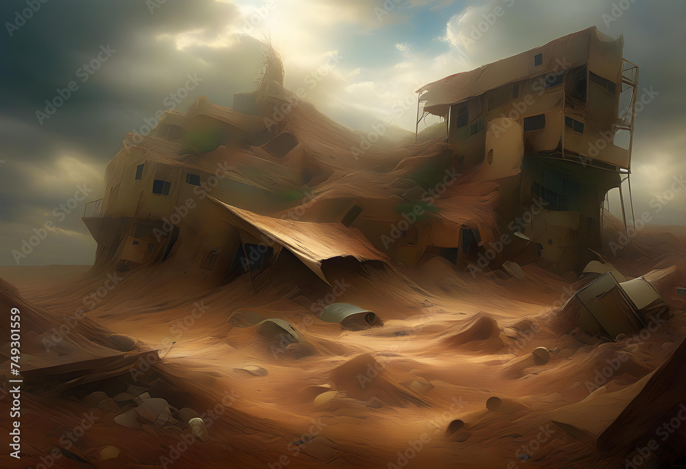 Apocalyptic Wasteland, Post-Apocalyptic, Desolate, Ruins, Destruction ...