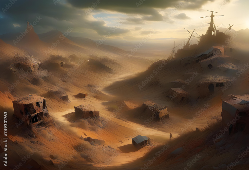 Apocalyptic Wasteland, Post-Apocalyptic, Desolate, Ruins, Destruction ...