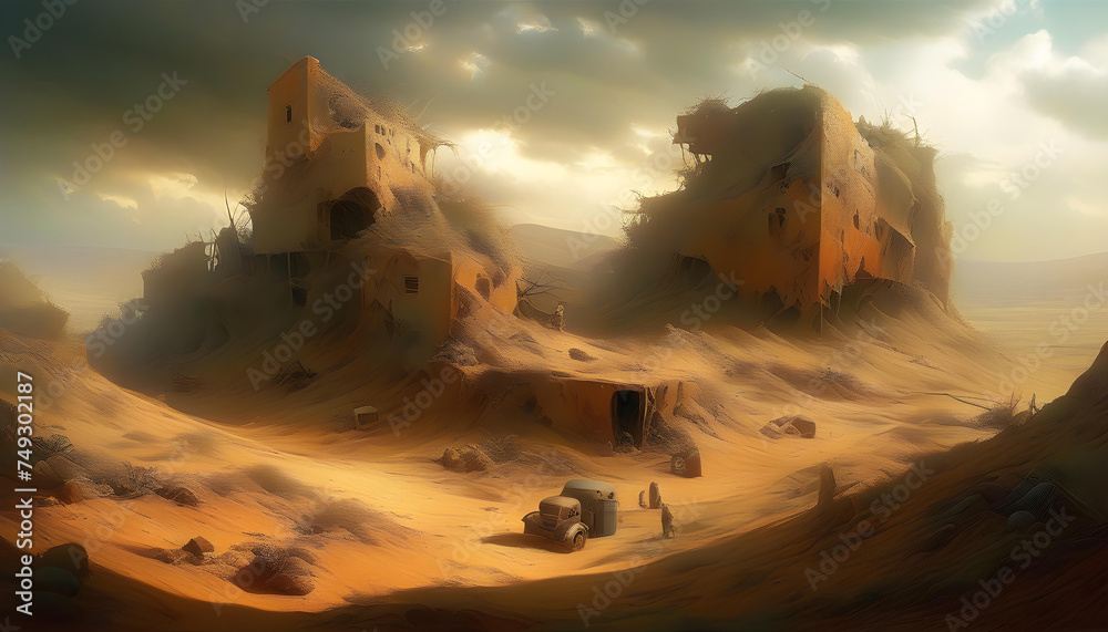 Apocalyptic Wasteland, Post-Apocalyptic, Desolate, Ruins, Destruction ...