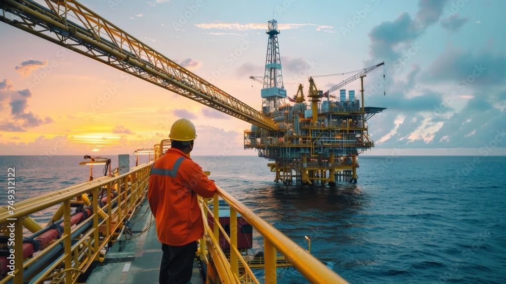 Operator records the operations of oil and gas processes at oil plants ...