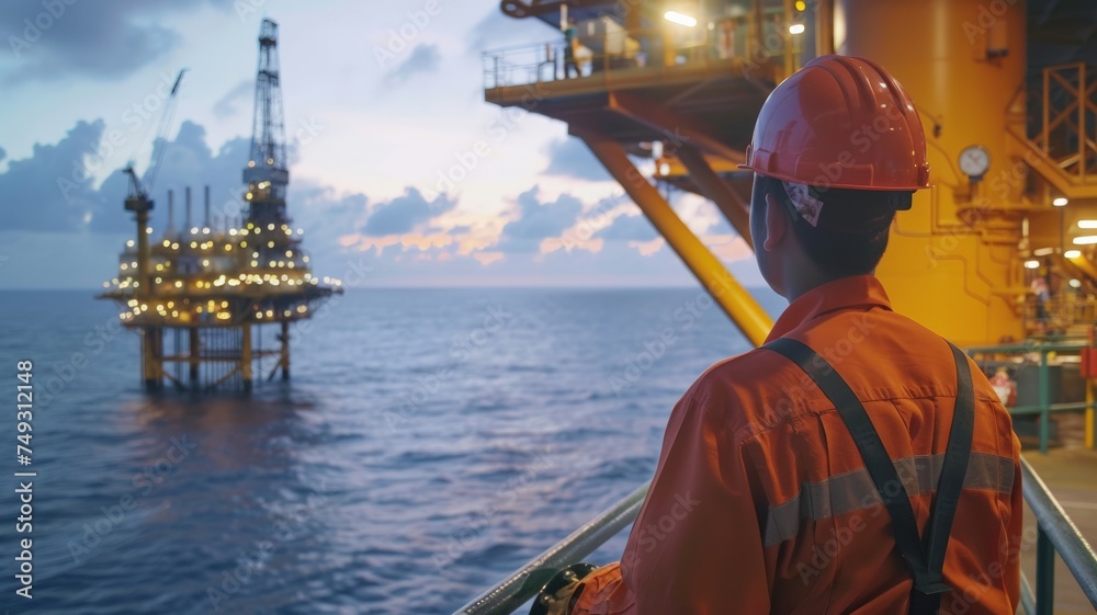 Operator records the operations of oil and gas processes at oil plants ...