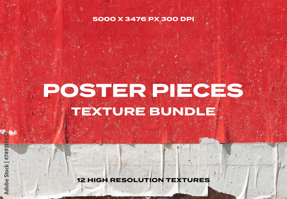 Poster Pieces Ripped Paper Glued Street Urban Overlay Texture Pack ...