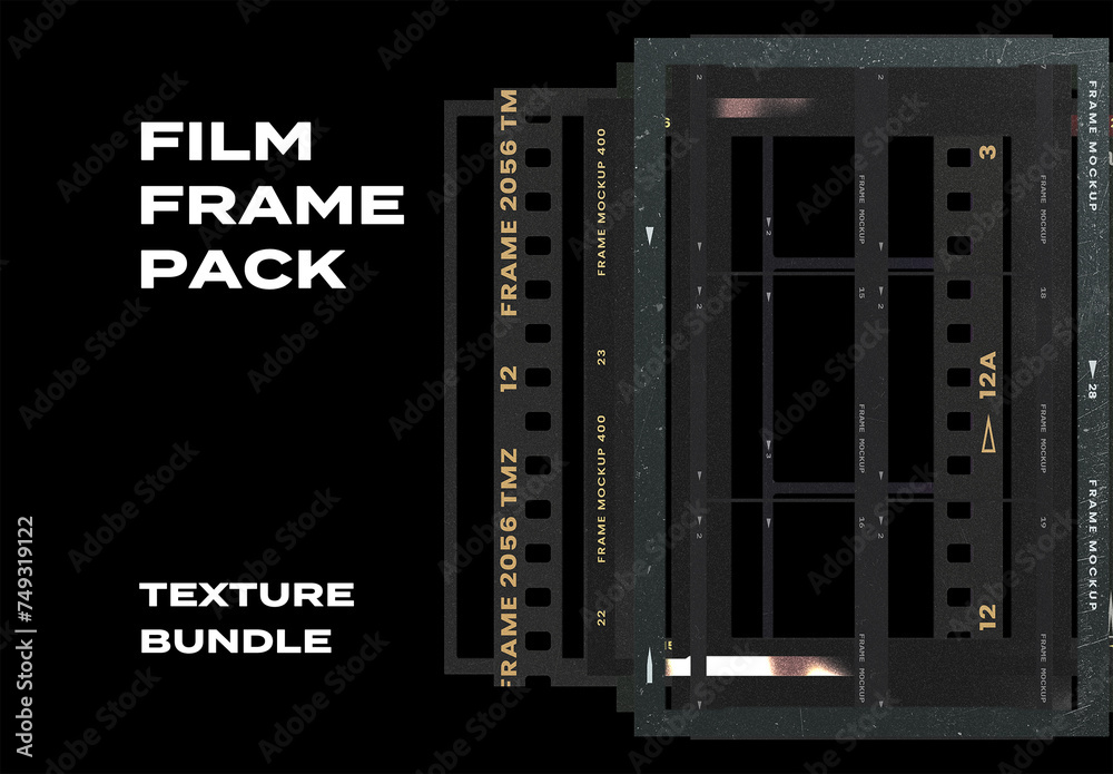 Film Frame Retro Light Leak Analogue Overlay Texture Pack Bundle Effect ...