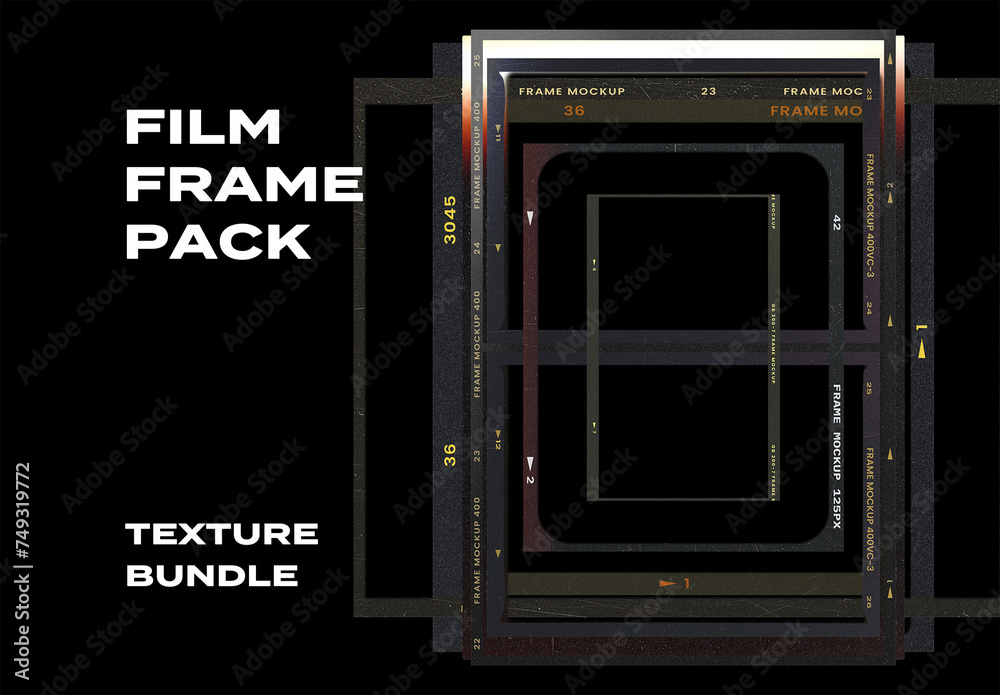 Film Frame Retro Light Leak Analogue Overlay Texture Pack Bundle Effect ...
