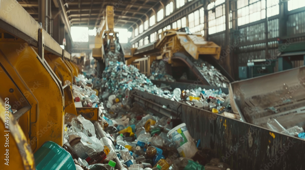 Waste transformation nexus where recyclables are sorted and prepared ...