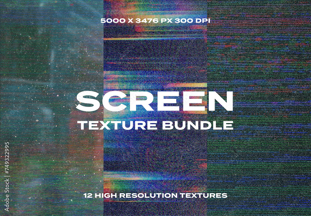 Glitch Screen VHS TV Display Overlay Texture Pack Bundle Effect Surface ...