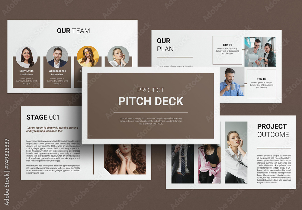 Project Pitch Deck Presentation Template Stock Template | Adobe Stock