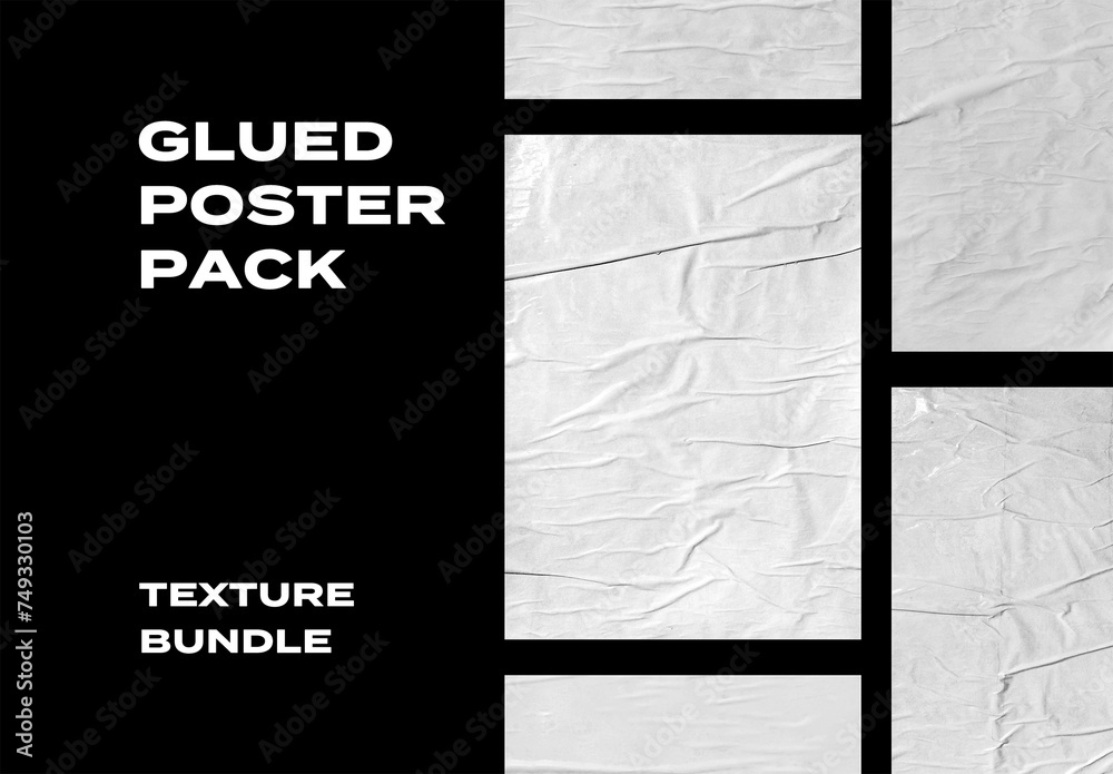 Glued Urban Poster Paper Street Overlay Texture Pack Bundle Effect ...