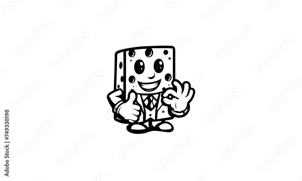 Sponge comic Logo character icon, cartoonish sponge icon mascot sketch ...