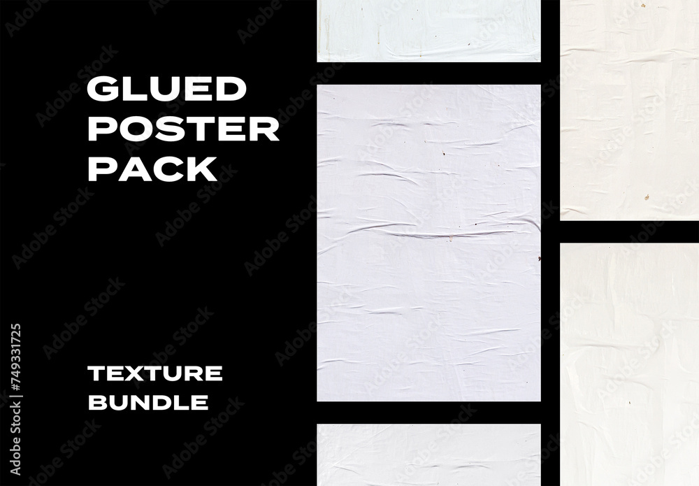 Glued Urban Poster Paper Street Overlay Texture Pack Bundle Effect ...