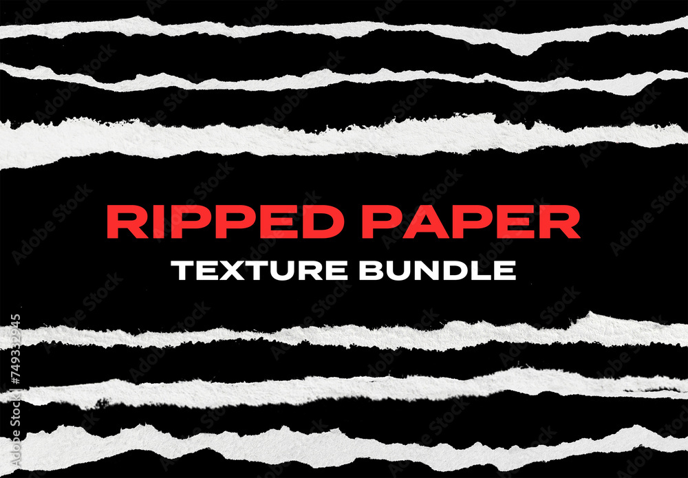 Ripped Paper Pieces Overlay Texture Pack Bundle Effect Surface Stock ...