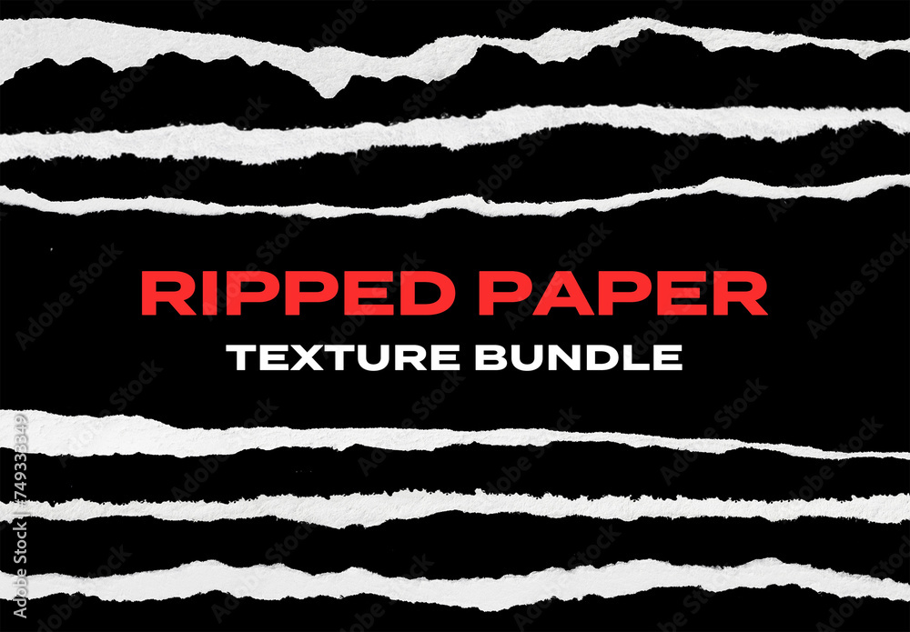 Ripped Paper Pieces Overlay Texture Pack Bundle Effect Surface Stock ...