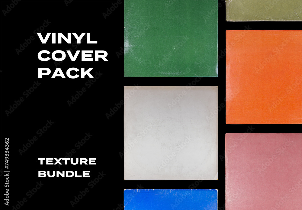 Vinyl Music Cover EP Album Rock Rap Retro Overlay Texture Pack Bundle ...