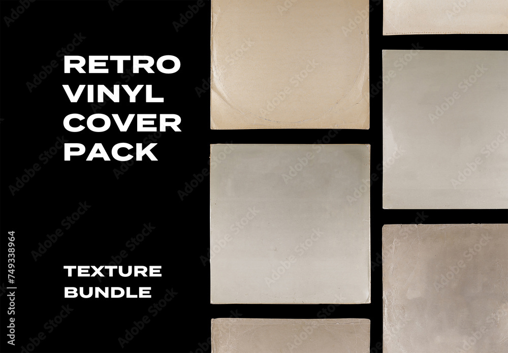 Vinyl Music Cover EP Album Rock Rap Retro Overlay Texture Pack Bundle ...