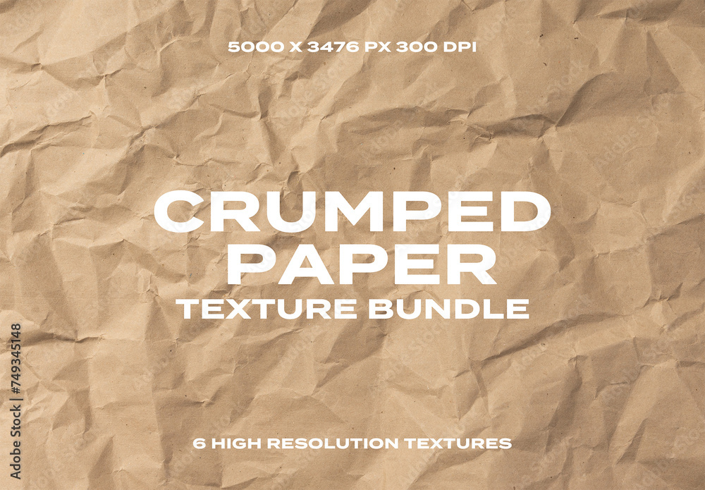Crumped Paper Recycled Overlay Texture Pack Bundle Effect Surface Stock ...