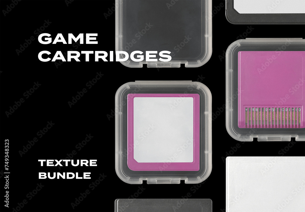 Cartridge Game Retro Overlay Texture Pack Bundle Effect Surface Mockup ...
