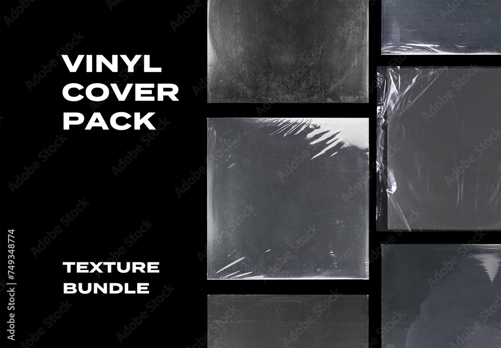Vinyl Music Cover EP Album Rock Rap Retro Overlay Texture Pack Bundle ...