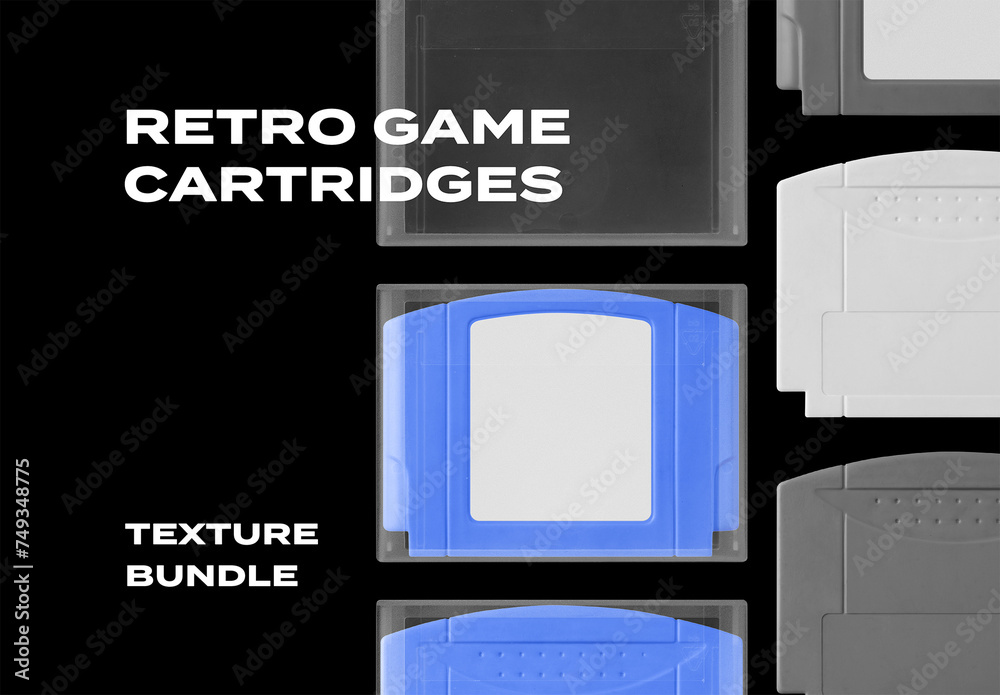 Cartridge Game Retro Overlay Texture Pack Bundle Effect Surface Mockup ...