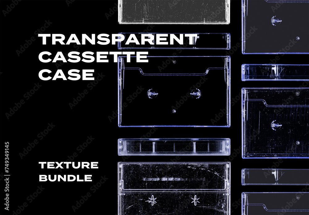 Transparent Cassette Tape Case Retro Music Overlay Texture Pack Bundle ...