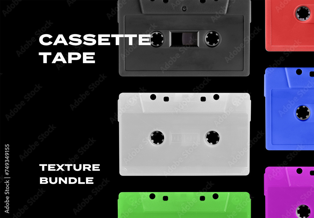 Cassette Tape Case Retro Music Overlay Texture Pack Bundle Effect ...