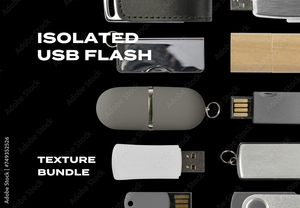 USB Memory Card Flash Drive SSD HDD Overlay Texture Pack Bundle Effect ...