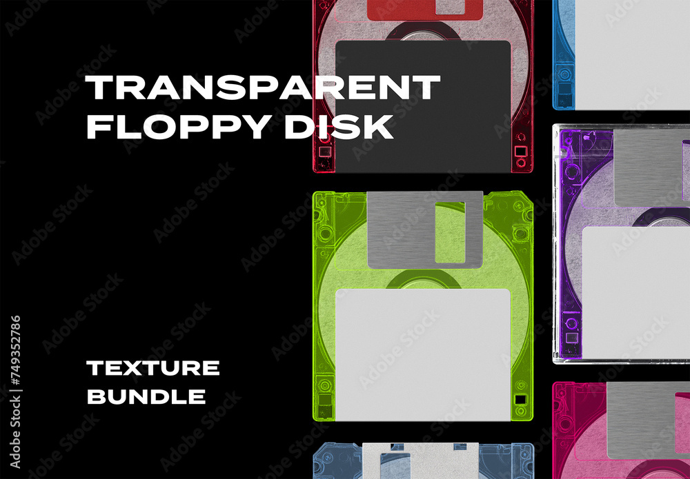Transparent Floppy Disk Retro Game Case Overlay Texture Pack Bundle ...