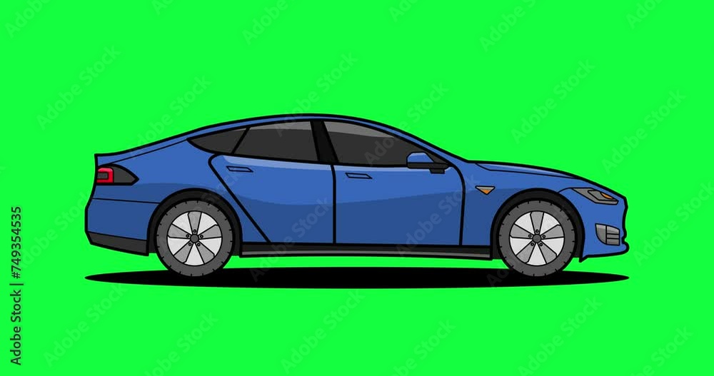 Vidéo Stock Smart Car Animation, Electric Vehicle 2D Green Screen ...