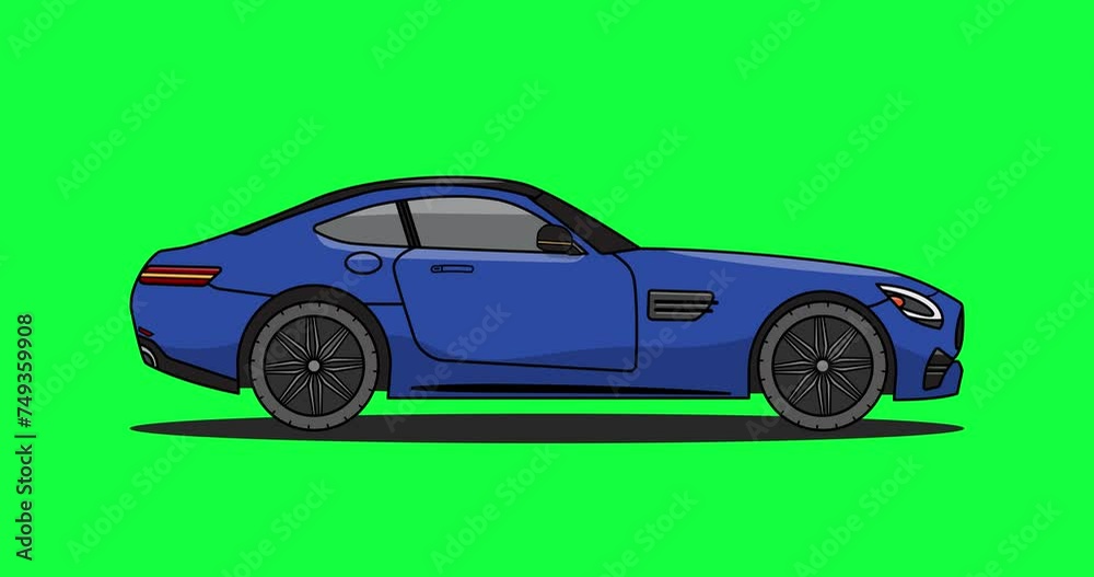 Luxury Sports Car Animation 2d , Luxury Sports Car 2d Green Screen ...