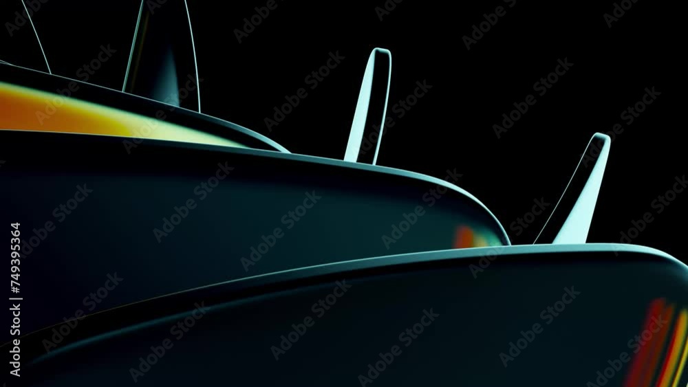 Bright closeup cards rotating around the center on the black background ...