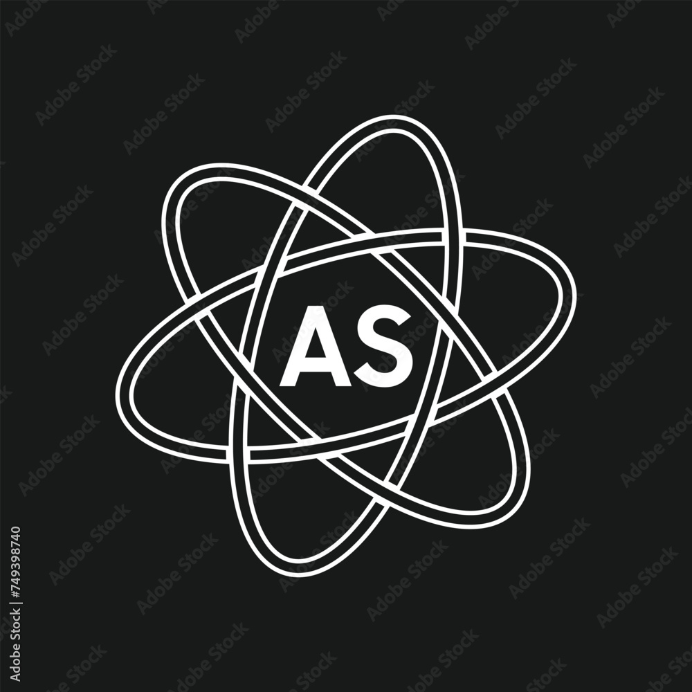 AS letter logo design on white background. AS logo. AS creative ...