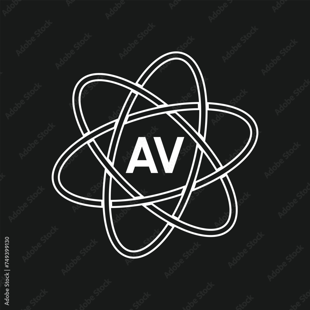 AV letter logo design on white background. AV logo. AV creative ...