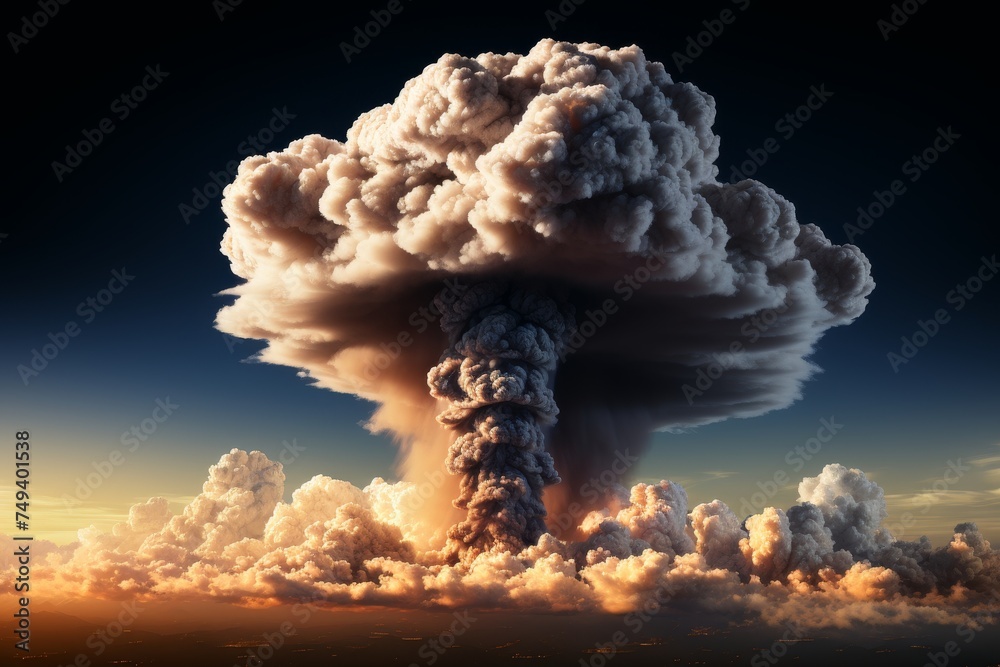 visualize a world map depicting the aftermath of a global nuclear war ...