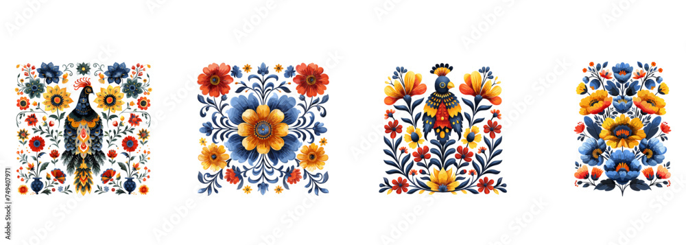 Folk pattern, cultural design, traditional art clipart vector ...