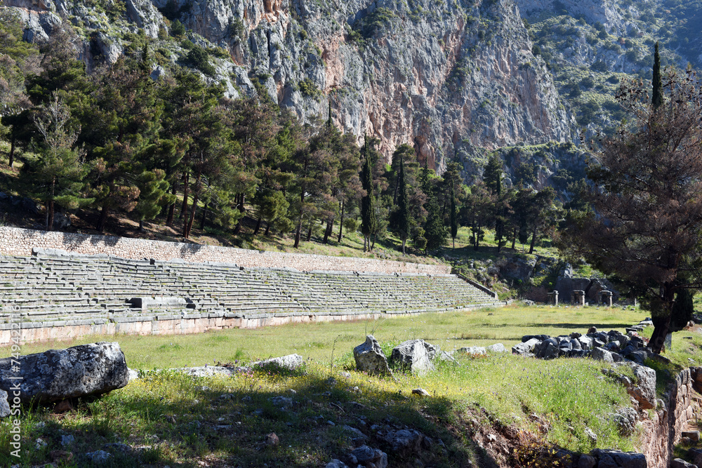 The Delphi Stadium is located at the highest point of the Delphi ...