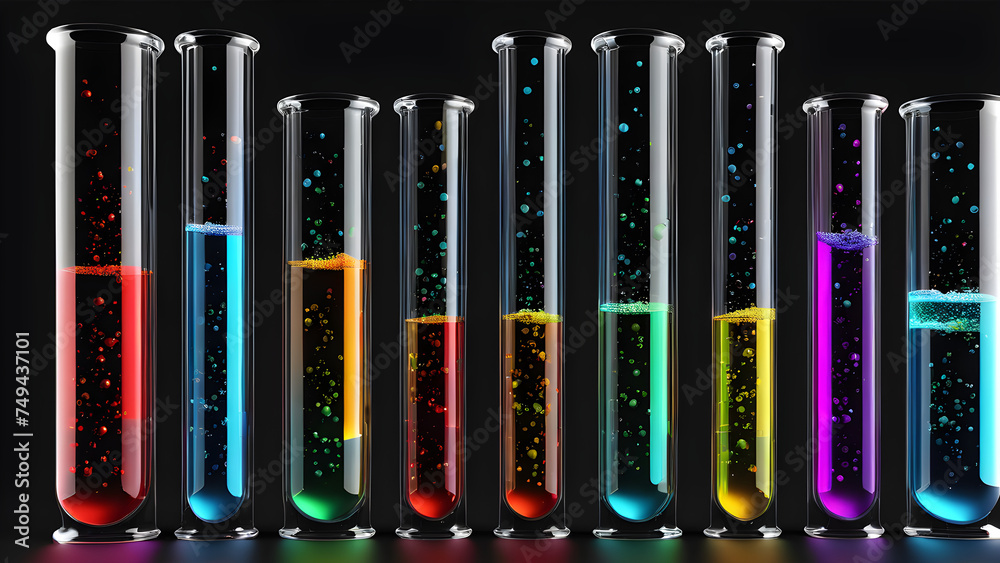 test tubes with liquid. test tubes. test tubes in the laboratory. a ...