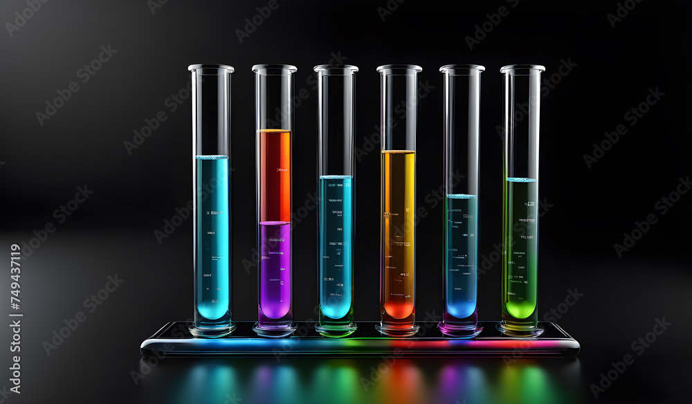 test tubes with liquid. test tubes. test tubes in the laboratory. a ...