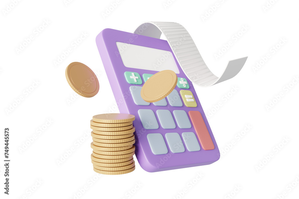 3D rendered illustration of a financial concept depicting payment or ...