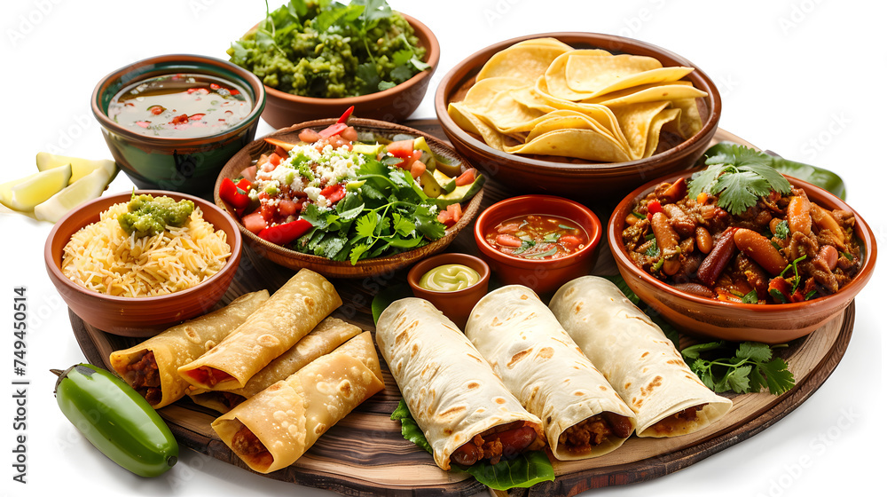 Isolated Tamales Chiles rellenos Pozole Guacamole Sopaipillas ...