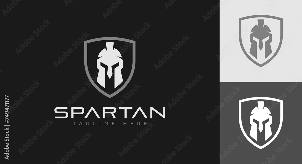 spartan logo vector illustration. spartan shield logo template Stock ...