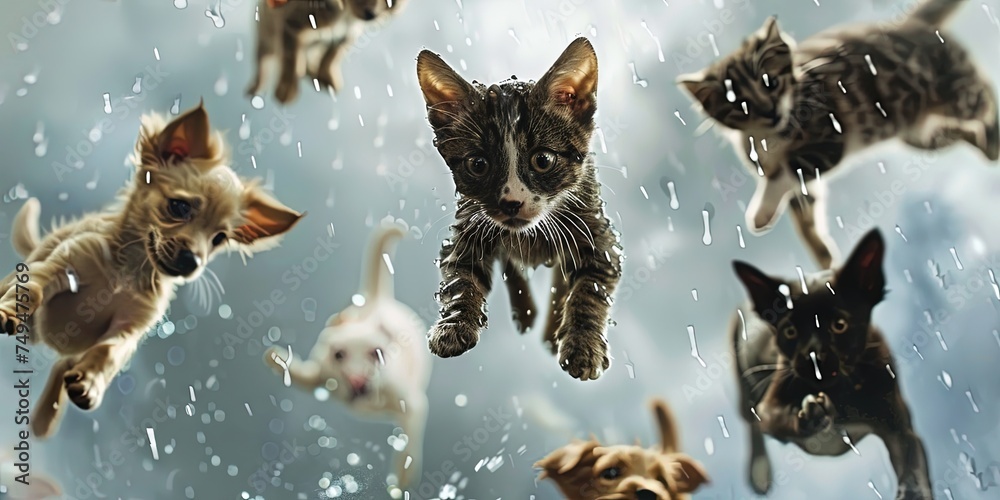 raining cats and dogs - literal kittens and puppies falling from the ...