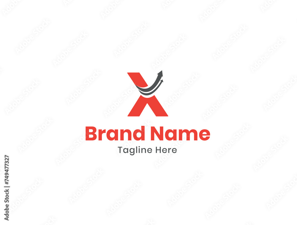 X logo. X design. X letter logo design vector with an arrow icon ...