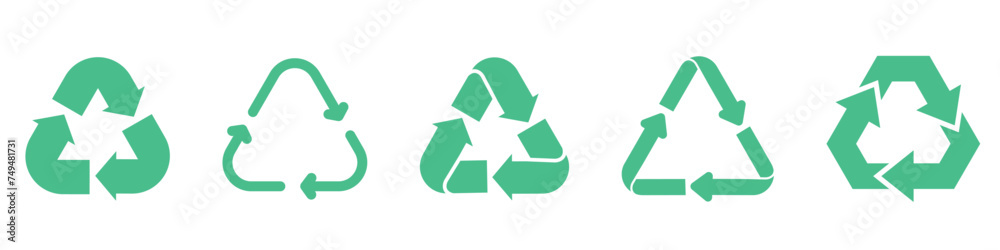 Biodegradable, compostable, recyclable icon set. Set of arrow recycle. Mega set of recycle icon ...