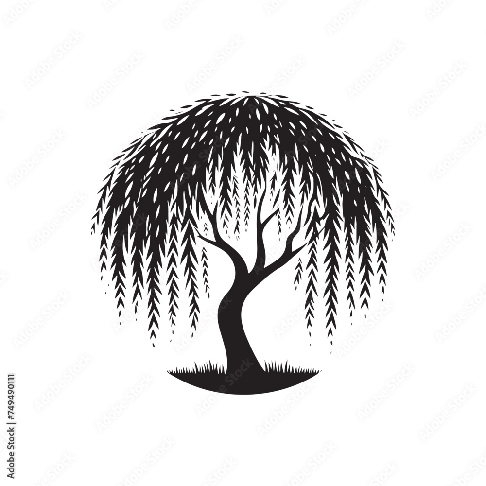A Symbolic Willow Tree Silhouette - Representing Growth and Renewal ...