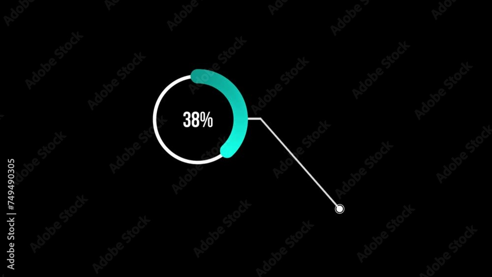 38 percent Call out Pie Chart Animation. Thirty Eight percent Glowing ...